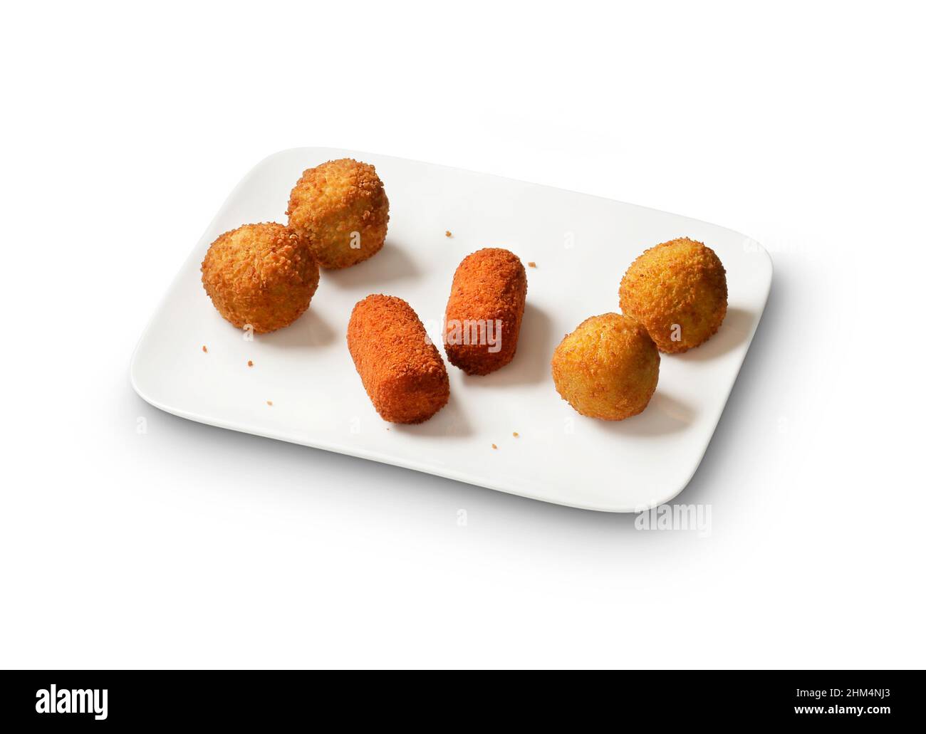 dutch deep fried breaded mini snacks isolated on white Stock Photo - Alamy