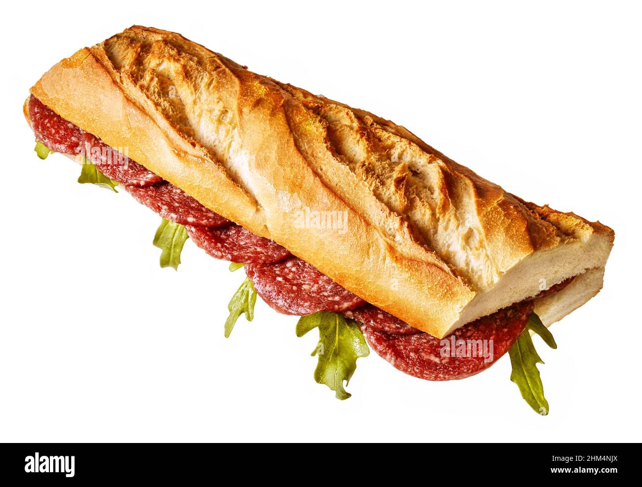 sub sandwich with ham and lettuce isolated on white Stock Photo - Alamy