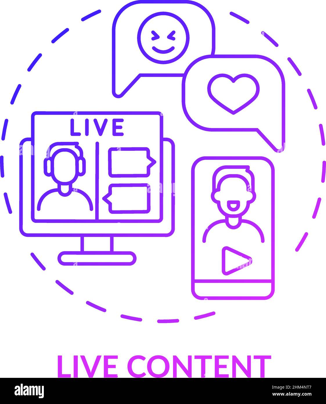 Live content purple gradient concept icon Stock Vector Image & Art - Alamy