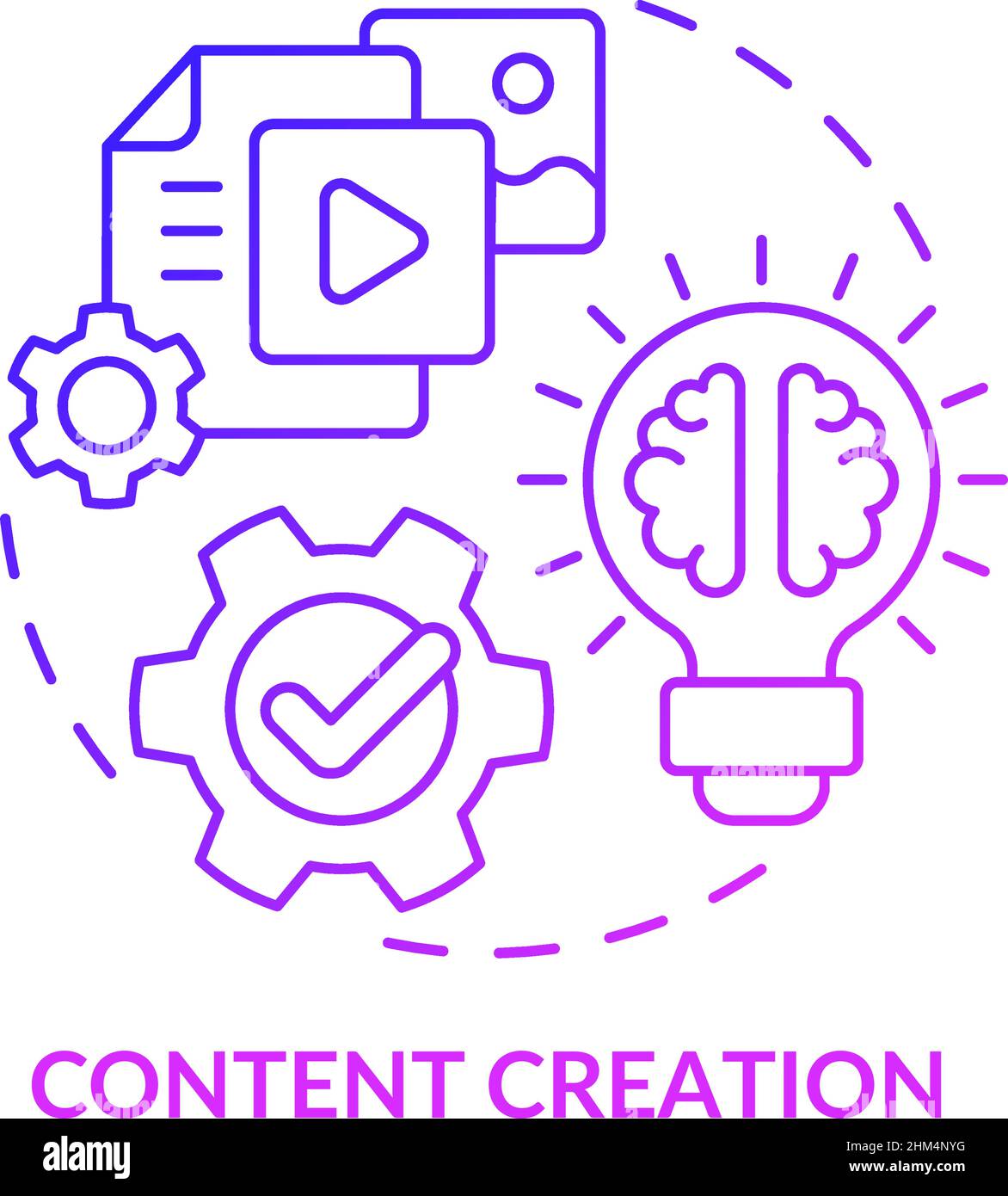 Content creation purple gradient concept icon Stock Vector Image & Art ...