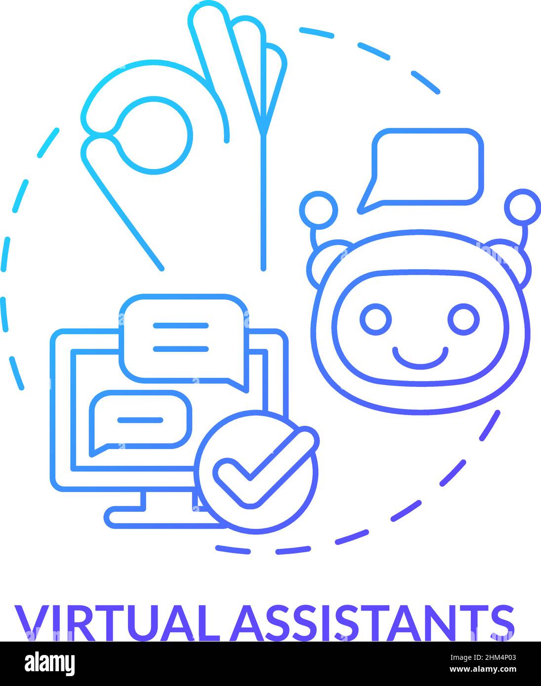 Virtual assistants blue gradient concept icon Stock Vector Image & Art ...
