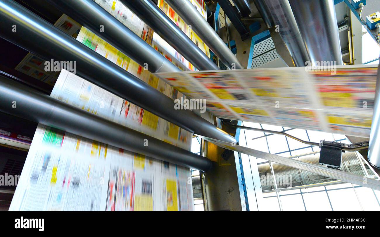 roll offset print machine in a large print shop for production of ...