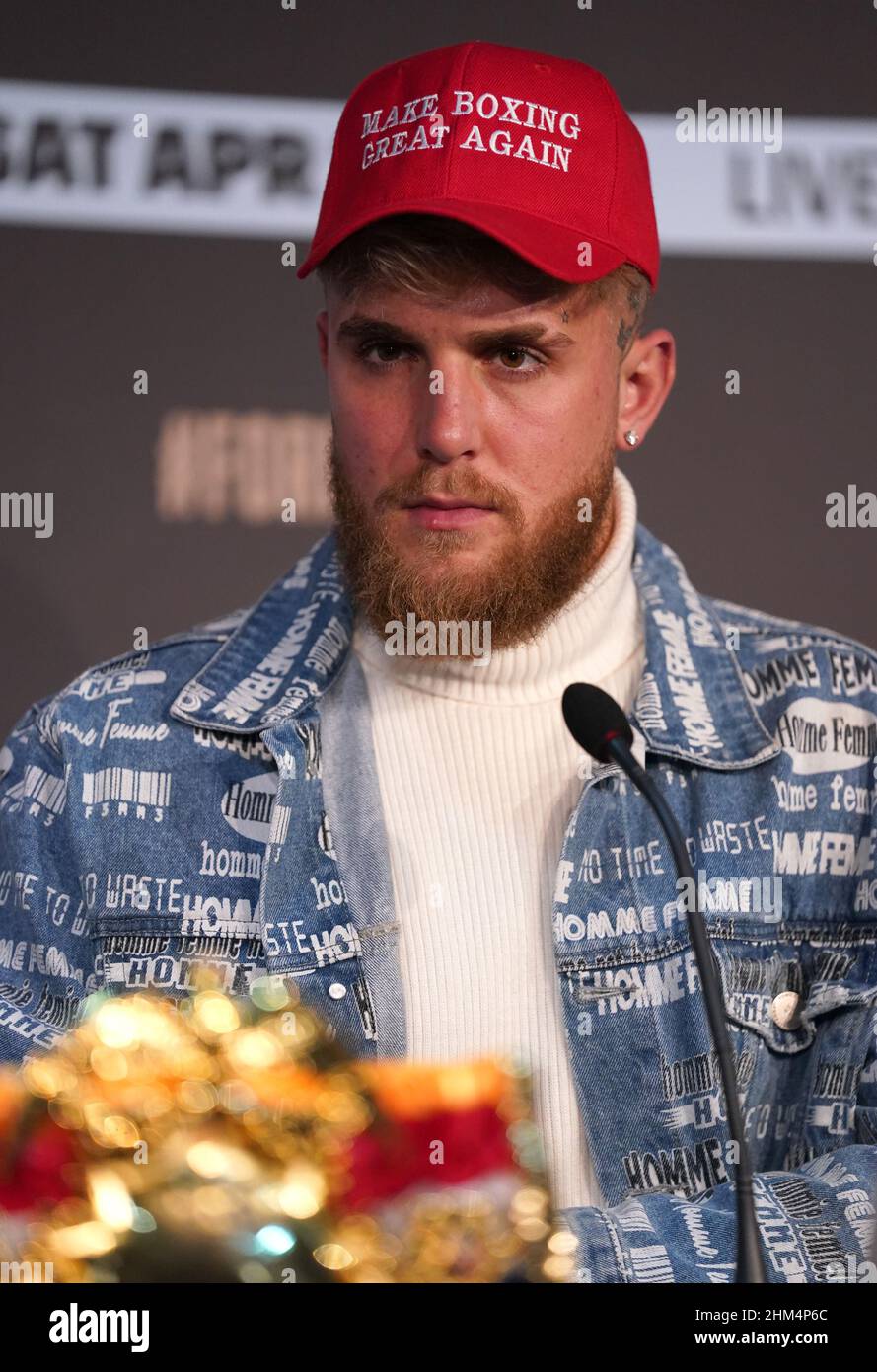 Jake Paul, co-owner of Most Valuable Promotions during a press ...