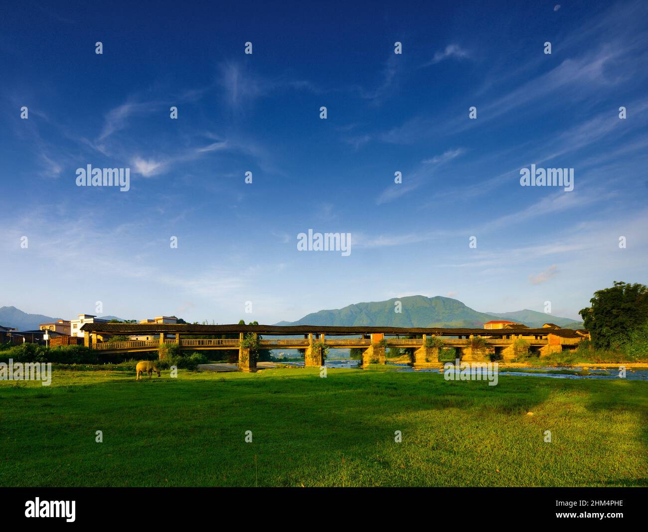 Rural wind and rain bridge Stock Photo - Alamy