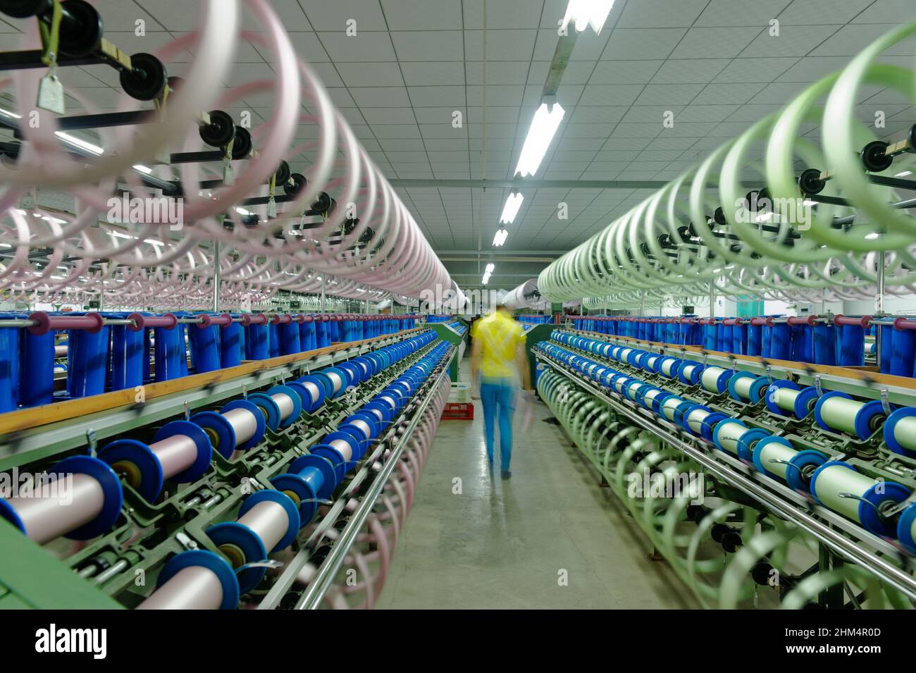 Silk reeling workshop processing Stock Photo - Alamy