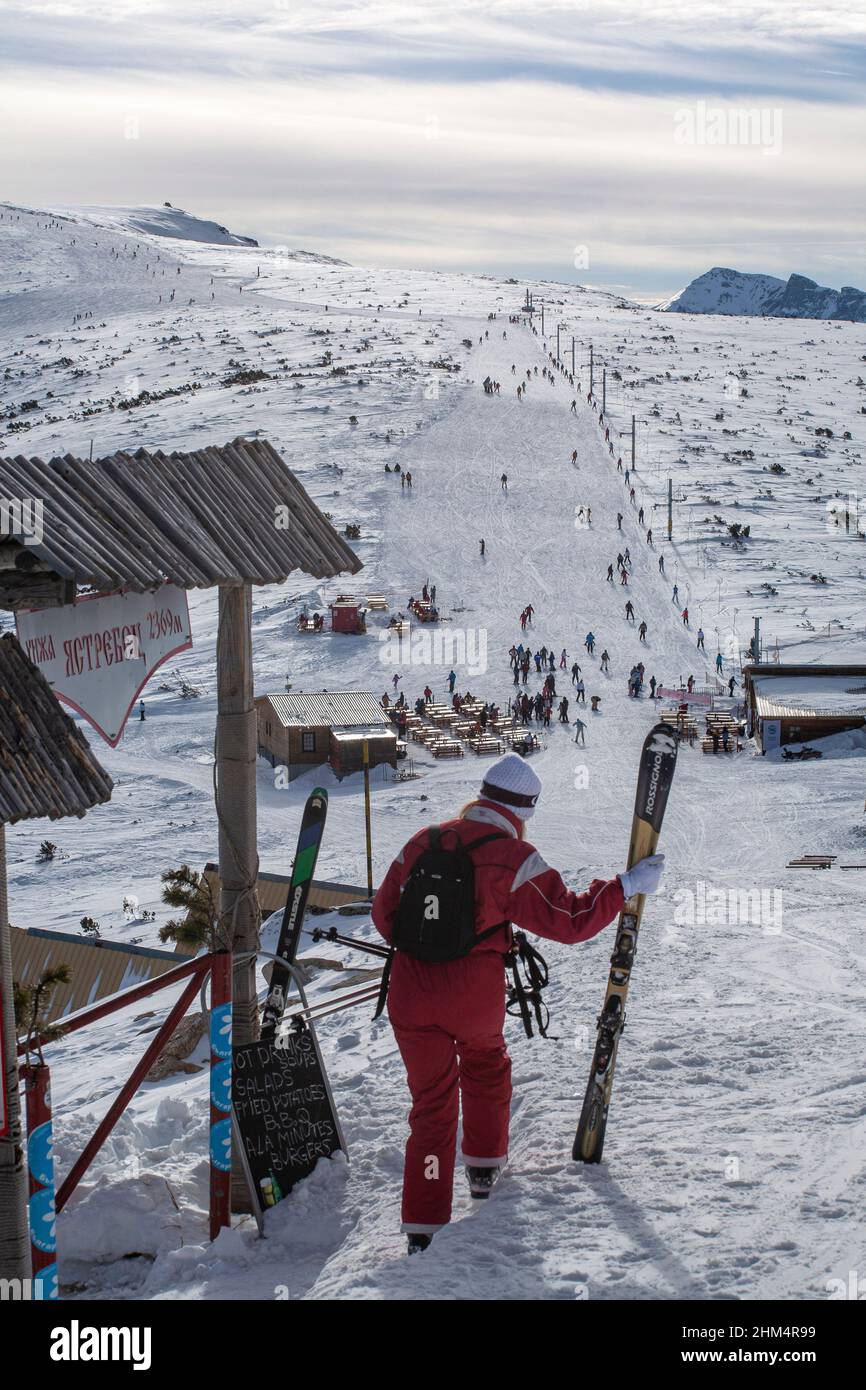 Mussala Peak in the distance, Rila mountain landscape Borovetz resort ...