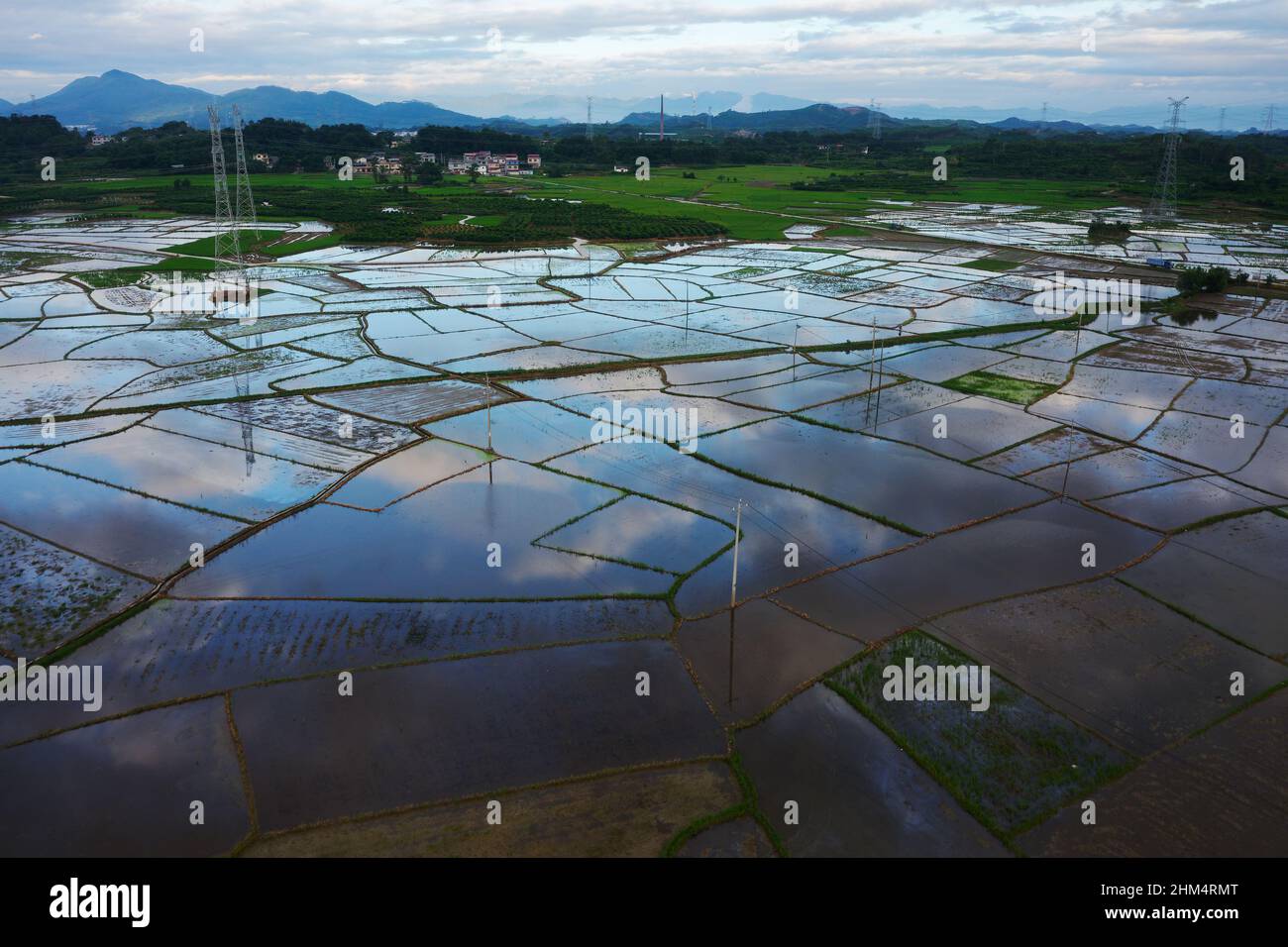 Aerial yangshuo glass field Stock Photo - Alamy
