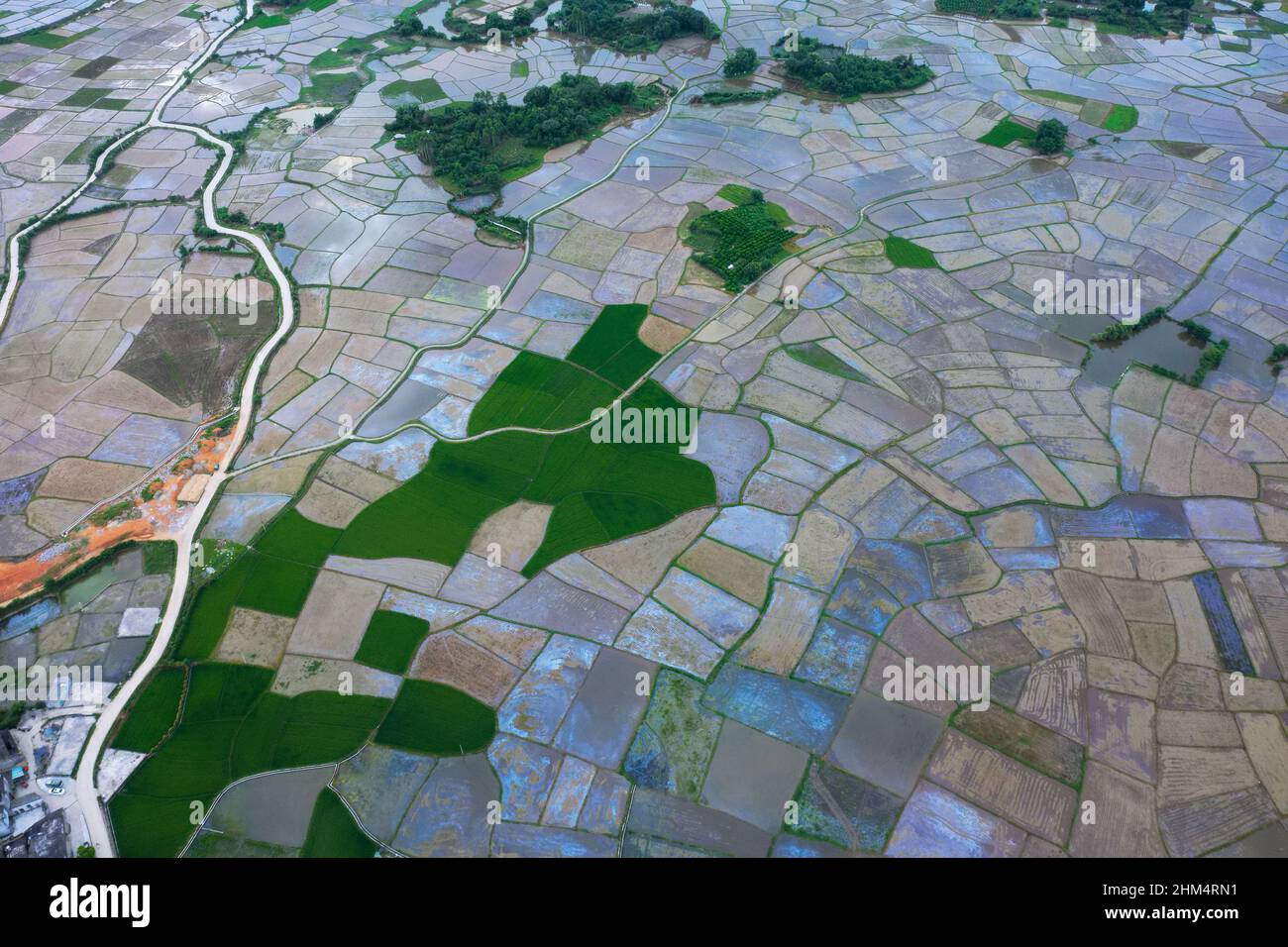 Aerial yangshuo glass field Stock Photo - Alamy