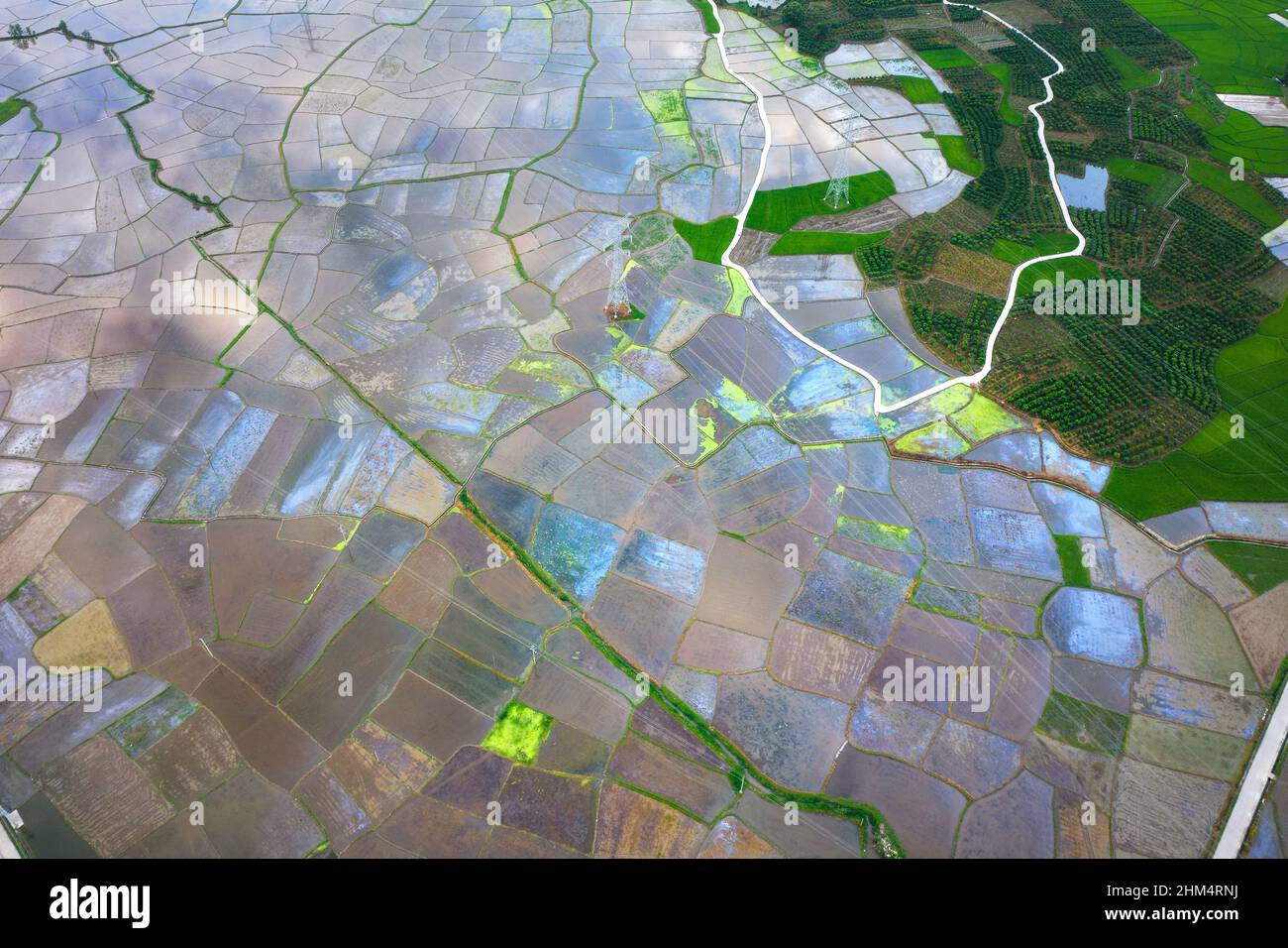 Aerial yangshuo glass field Stock Photo - Alamy