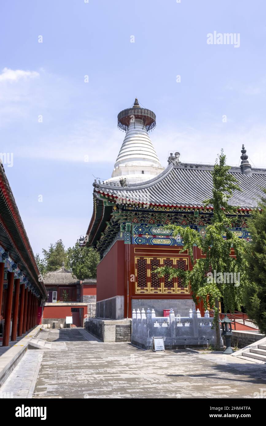 Beijing miao ying temple, built in the halls of night Stock Photo - Alamy