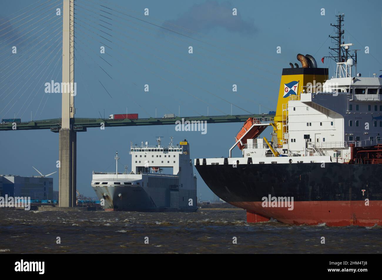 The 'Sea Marlin' oil tanker leaving the docks at Purfleet, part of the ...