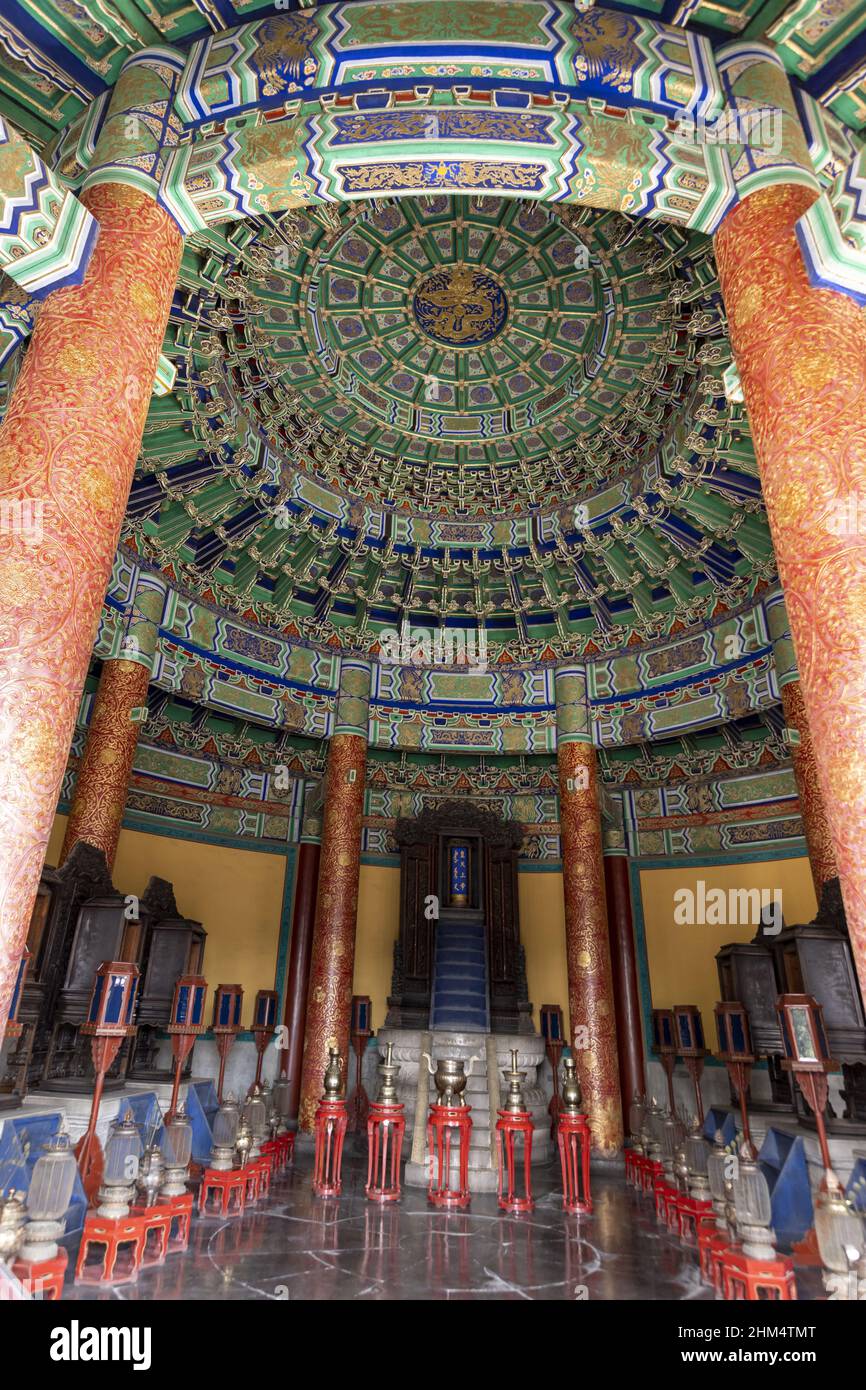 Beijing tiantan park dome yu interior Stock Photo - Alamy