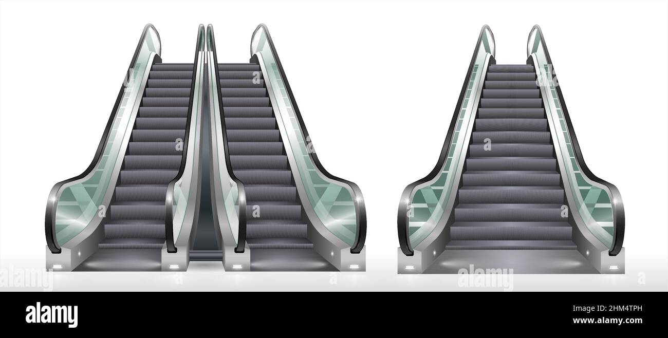 Double escalator Stock Vector Images - Alamy