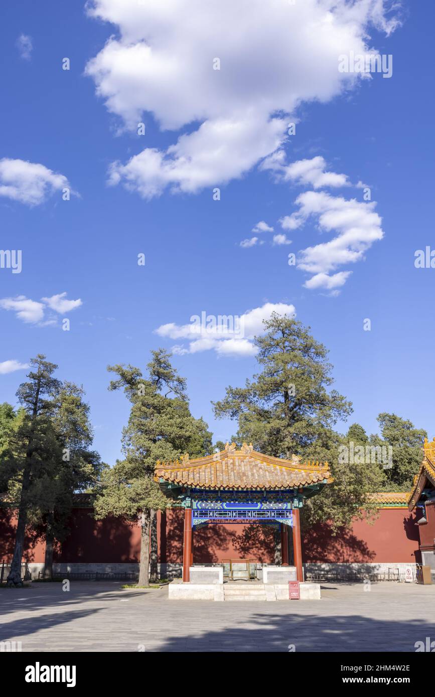 Beijing jingshan long-lived emperor temple east well pavilions Stock ...