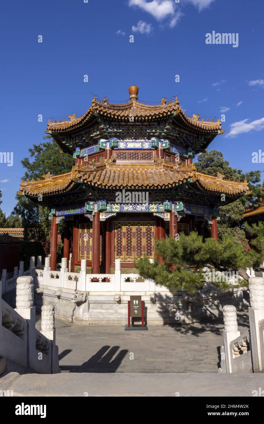 Beijing jingshan long-lived emperor temple east pavilion Stock Photo ...