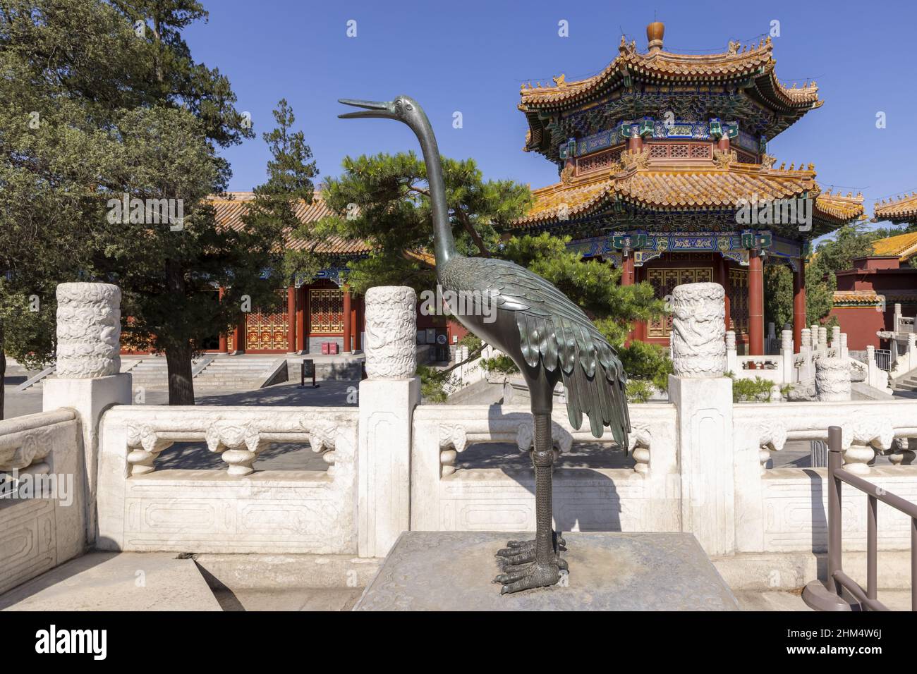 Beijing jingshan long-lived emperor temple - copper crane Stock Photo ...