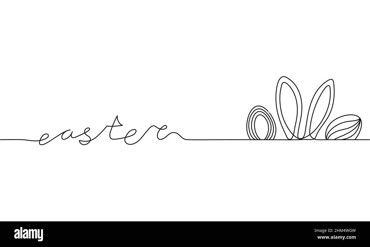 Easter day design. Continuous One Line Easter. Vector illustration for ...