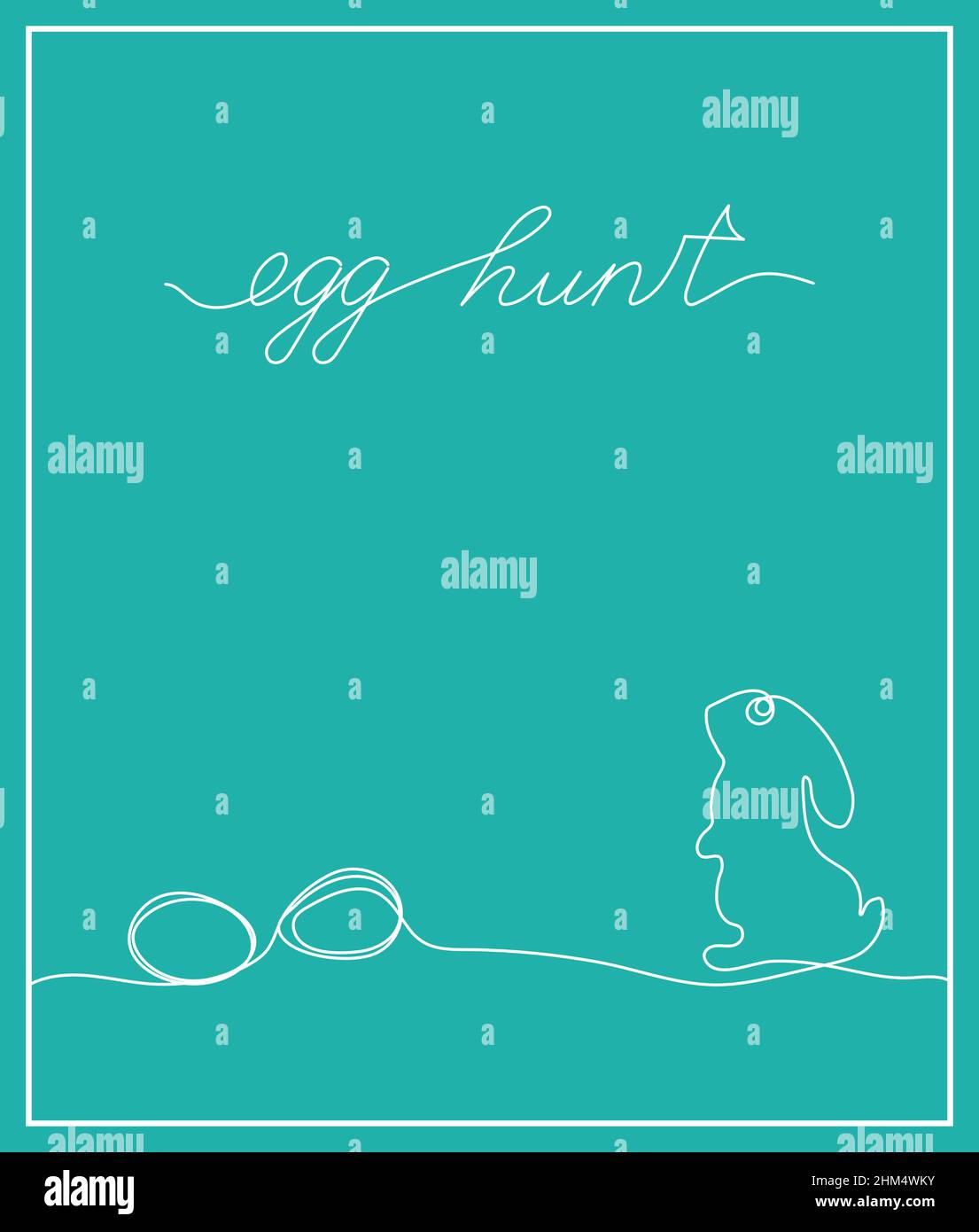 Easter day design. Continuous One Line Egg hunt. Vector illustration ...