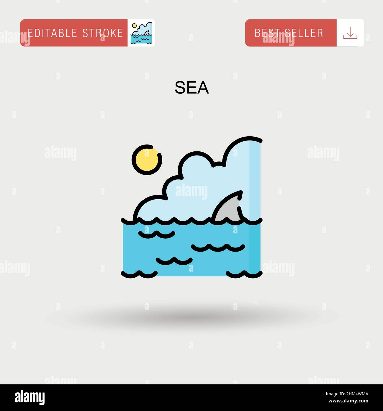 Sunny texture tranquil sea view Stock Vector Images - Alamy