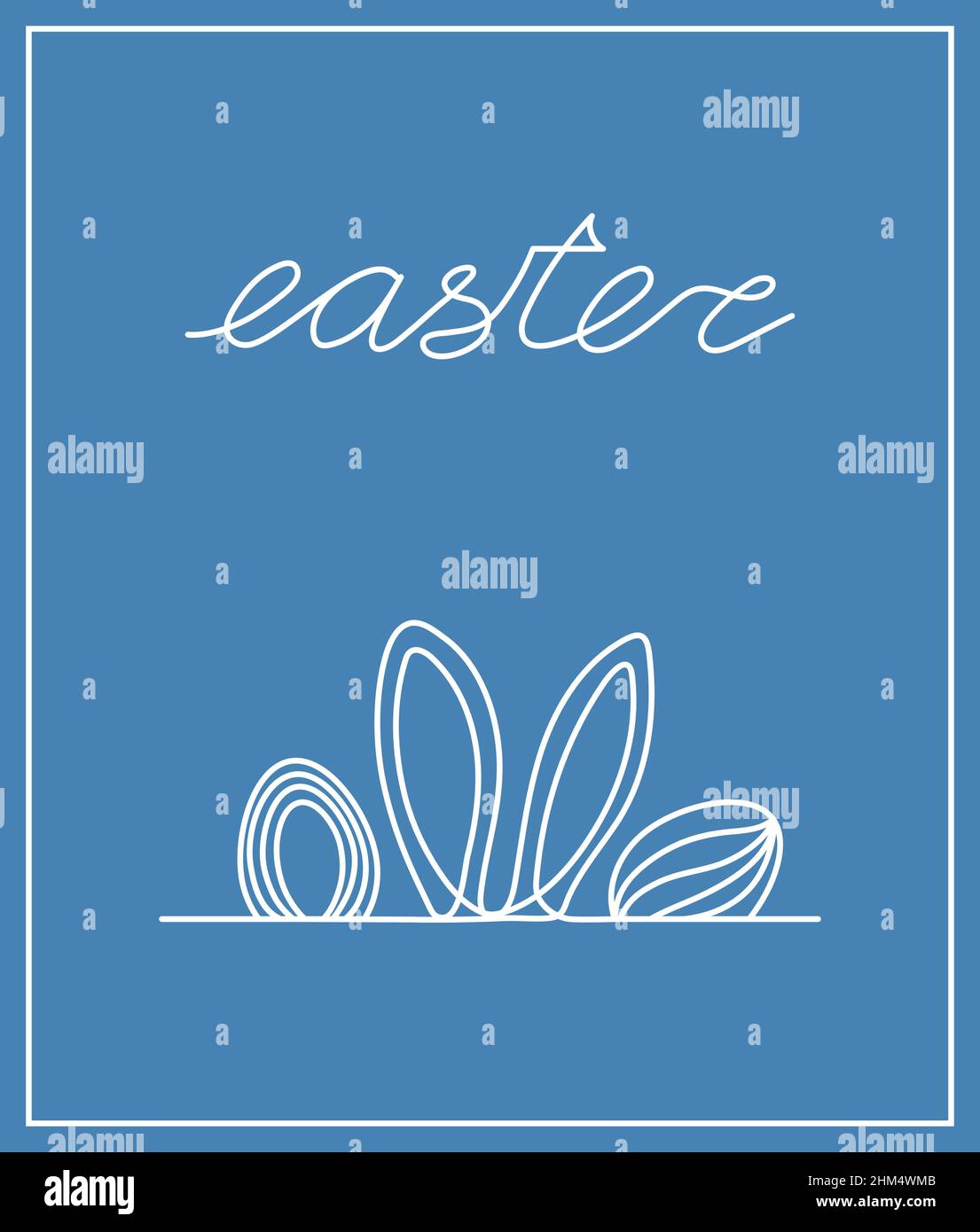 Easter day design. Continuous One Line Easter. Vector illustration for ...
