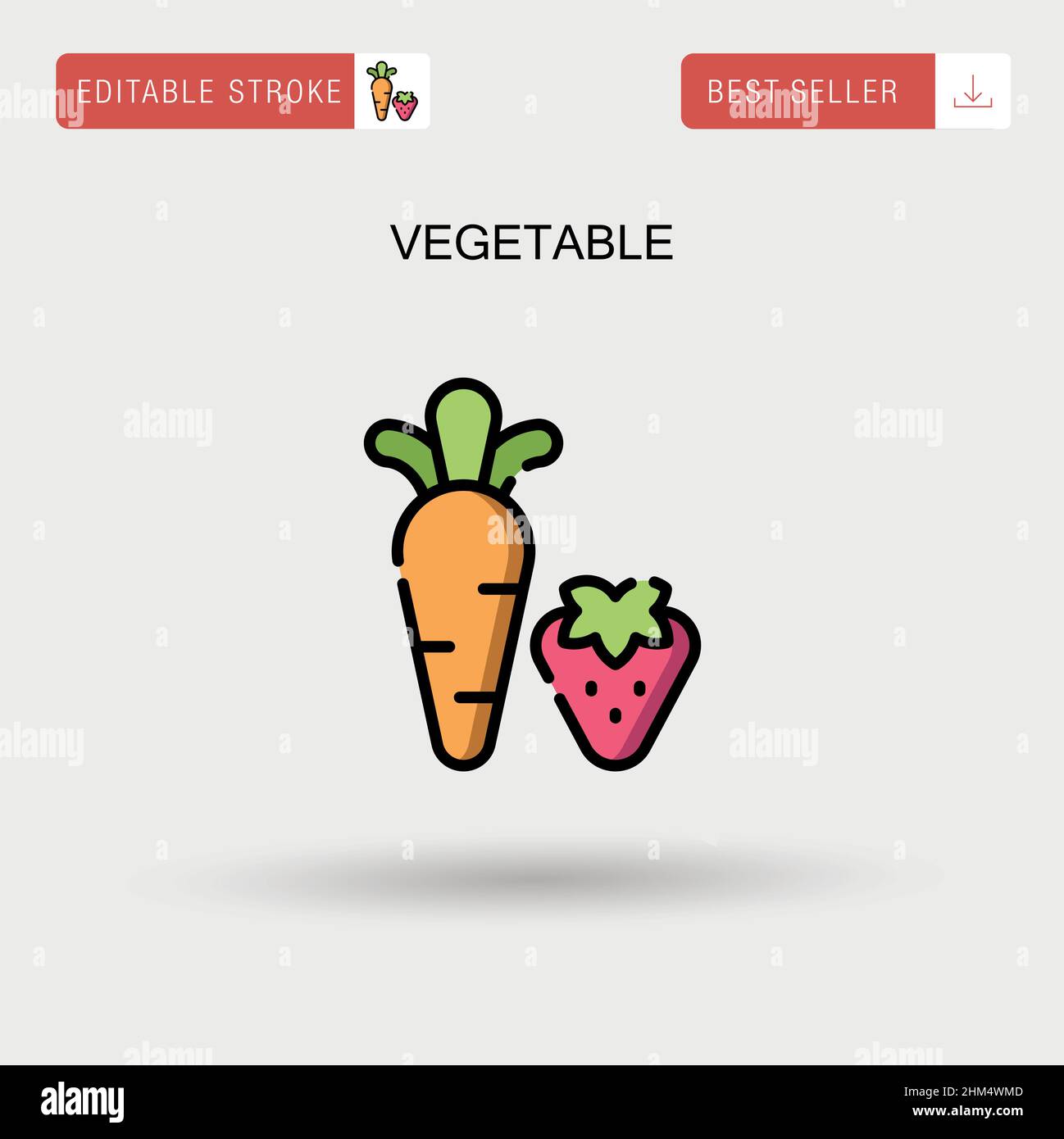 Vegetable Simple vector icon Stock Vector Image & Art - Alamy