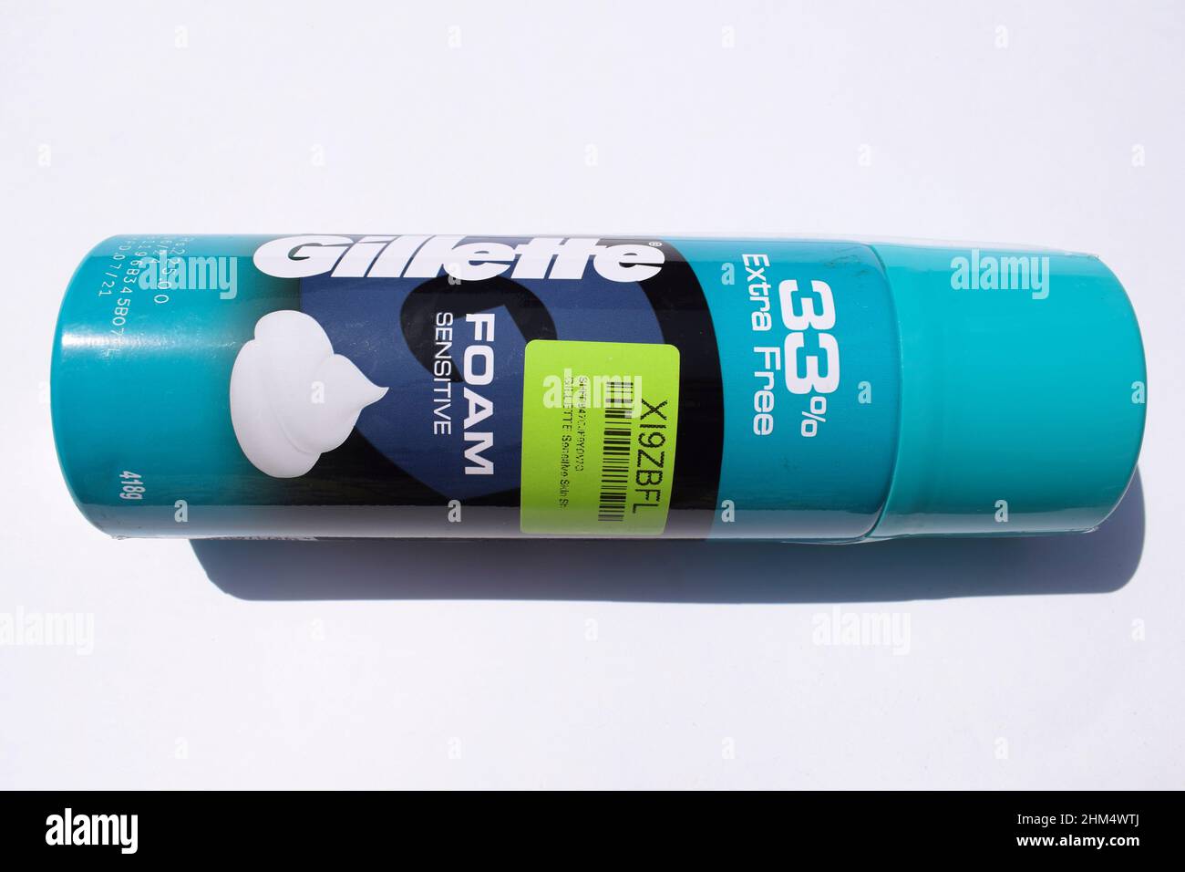 Gillette Classic Sensitive Shave Foam in blue teal color bottle. 33 ...