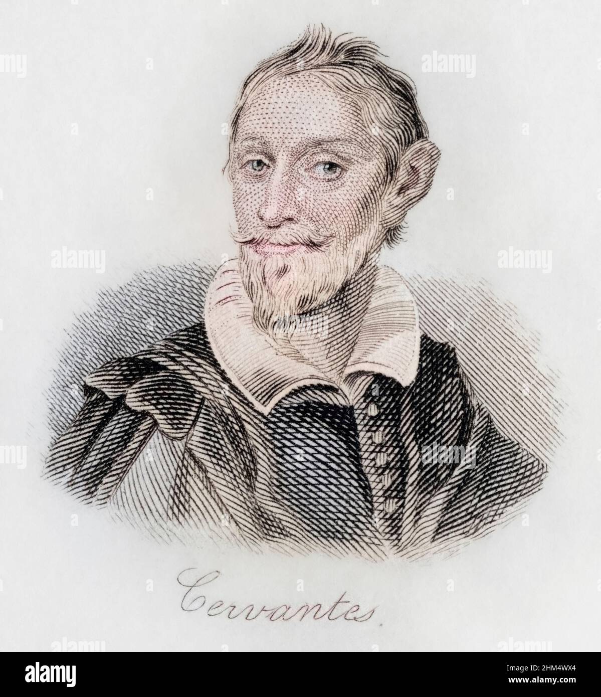 Miguel Saavedra de Cervantes, 1547-1616. Spanish writer. Engraved by J ...