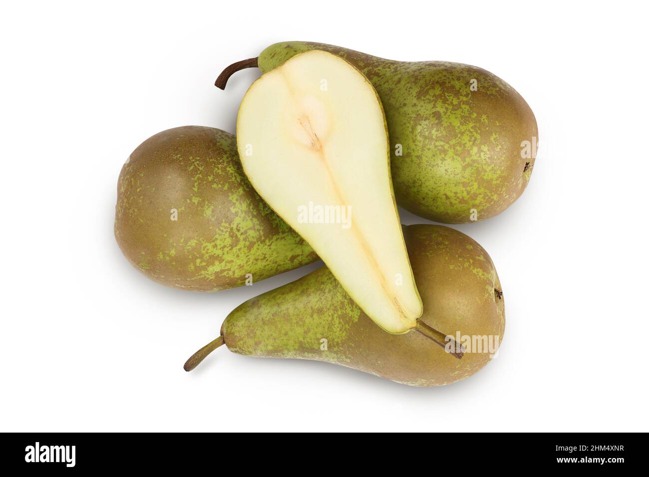 Green conference pear isolated on white background with clipping path ...