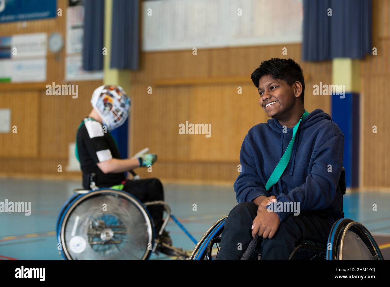 Disabled people playing in gym Stock Photo - Alamy