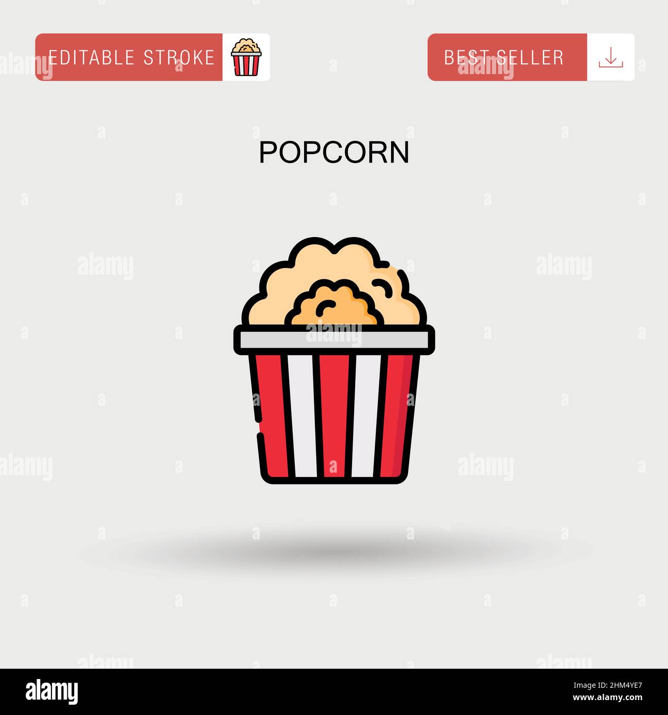 White background popcorn Stock Vector Images - Alamy