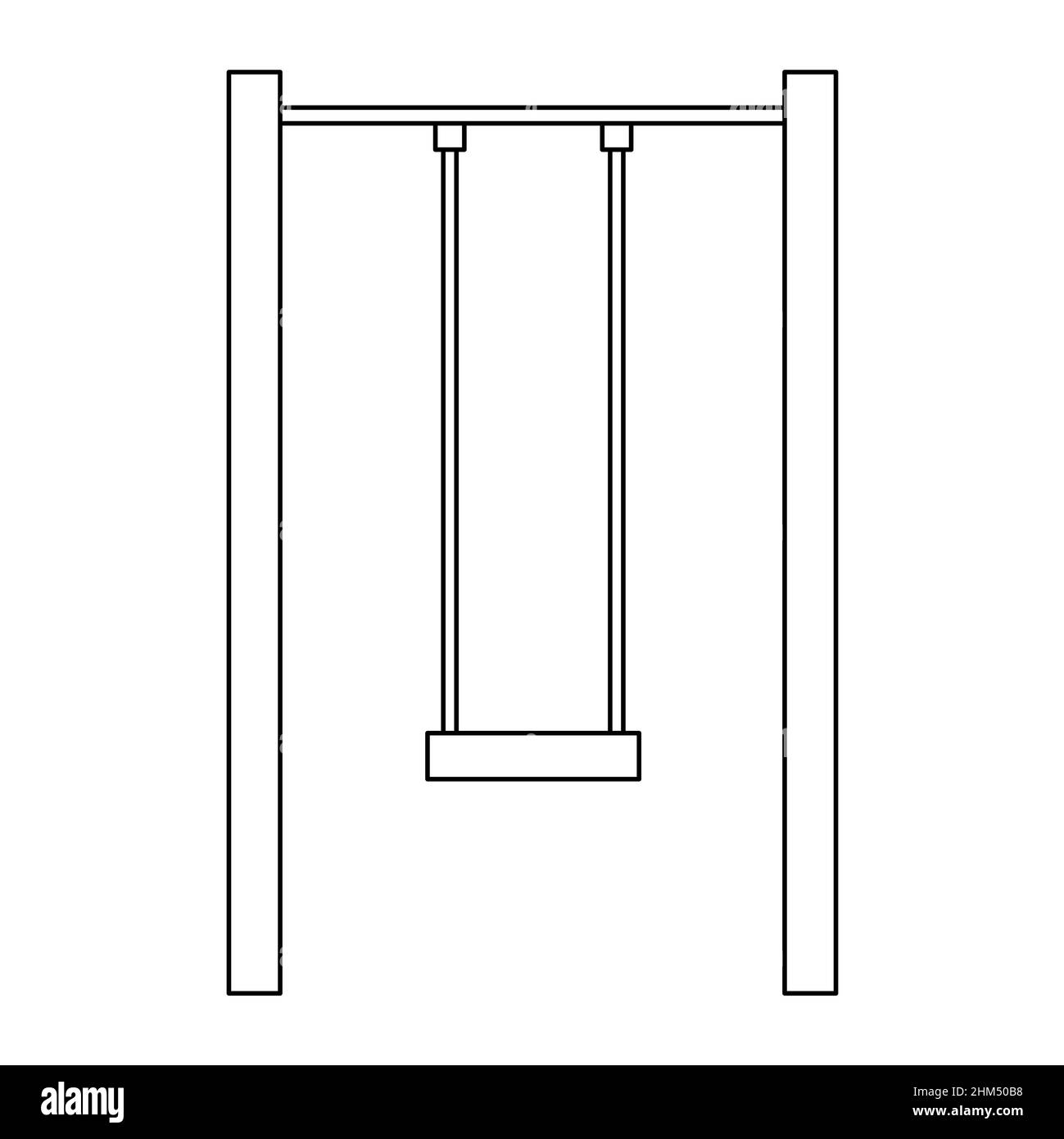 Empty child Swing icon. Outline design isolated on white background ...