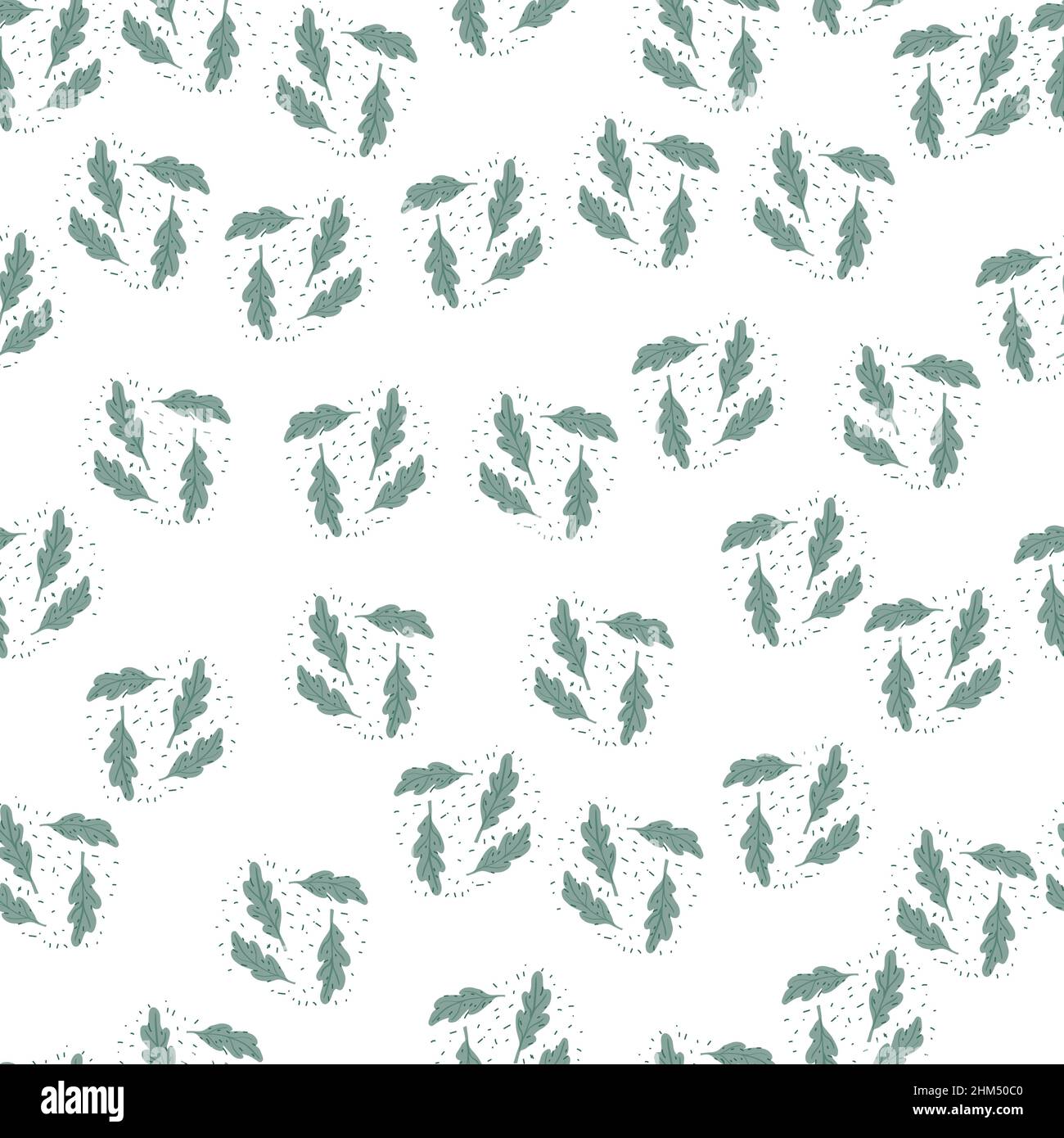 Oak leaf seamless pattern. Plant background. Repeated texture in doodle ...