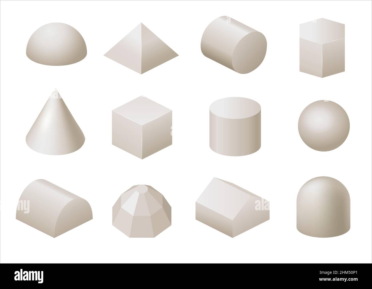 Set of different geometric shapes of gypsum. Vector graphics Stock ...