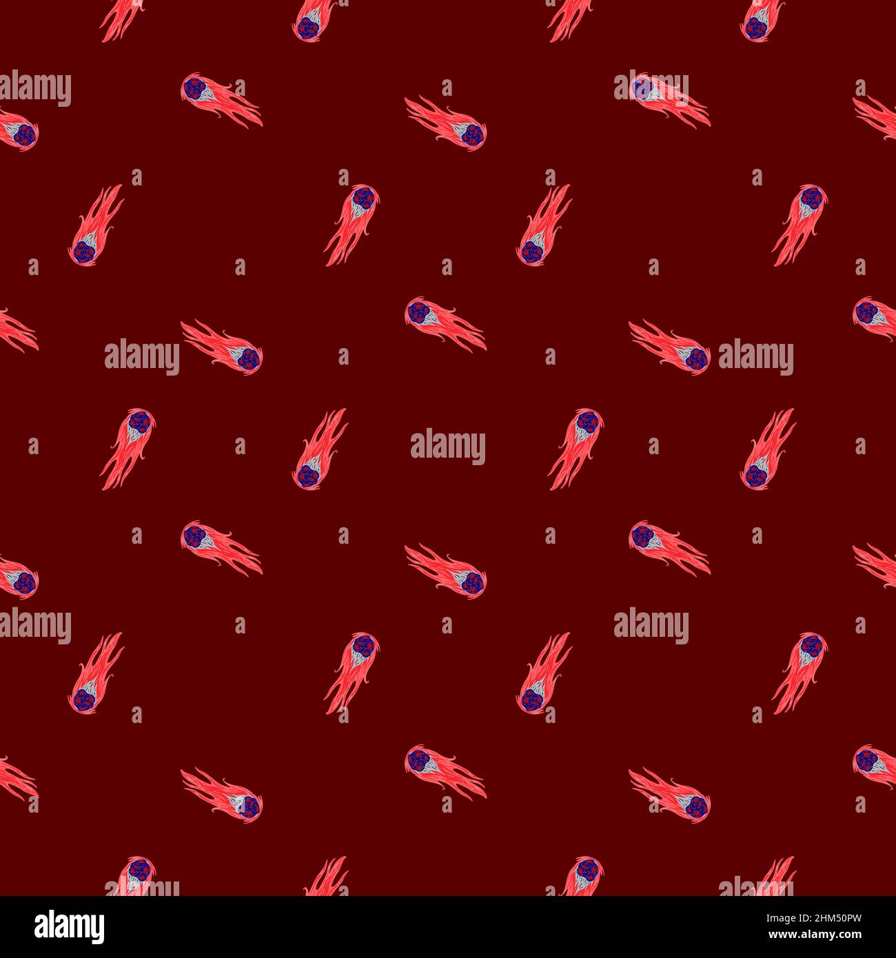 Comet fly seamless pattern. Design meteorite rain . Repeated texture in ...