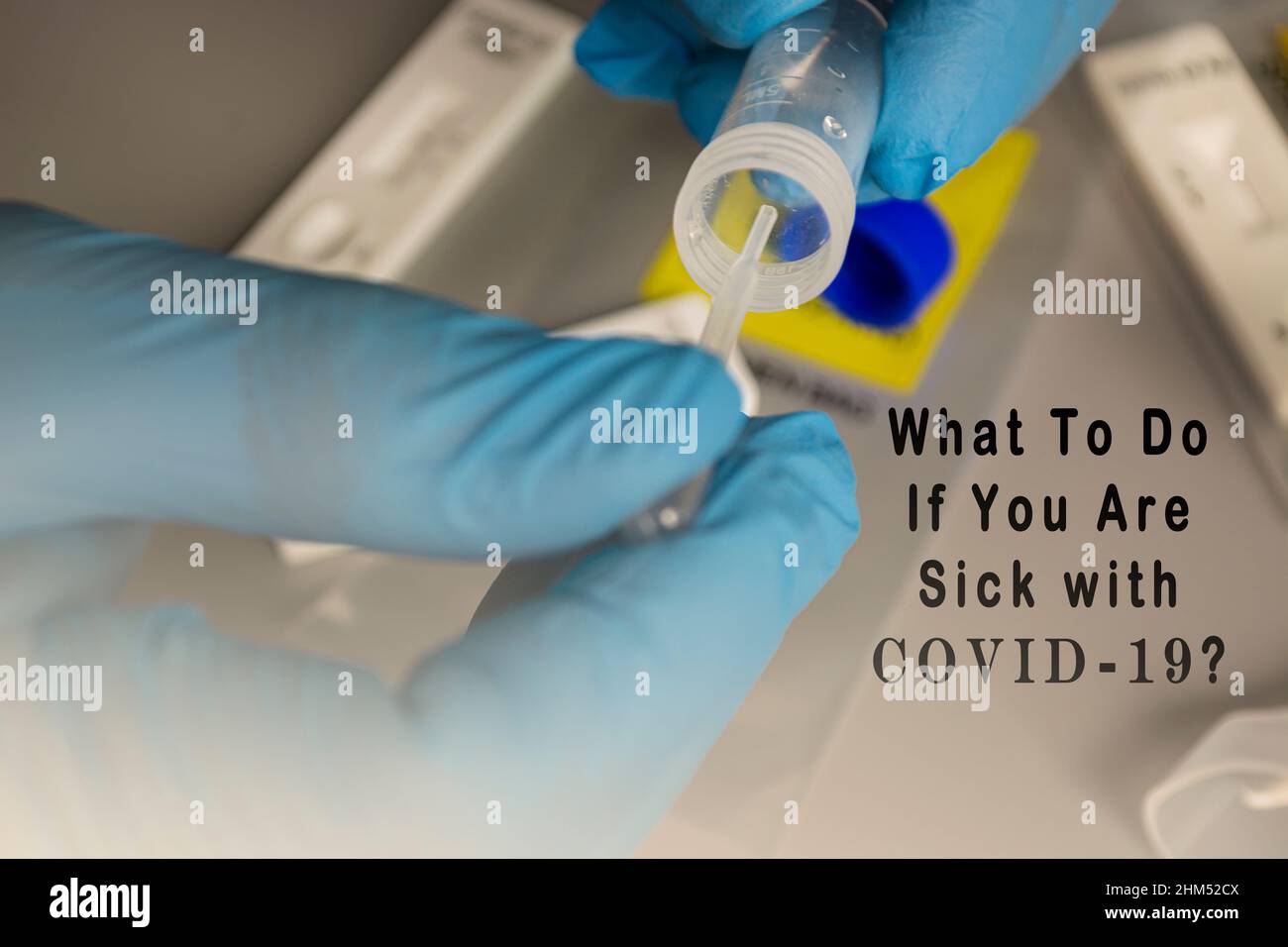 Text on image of COVID-19 rapid test performed in hospital lab with ...