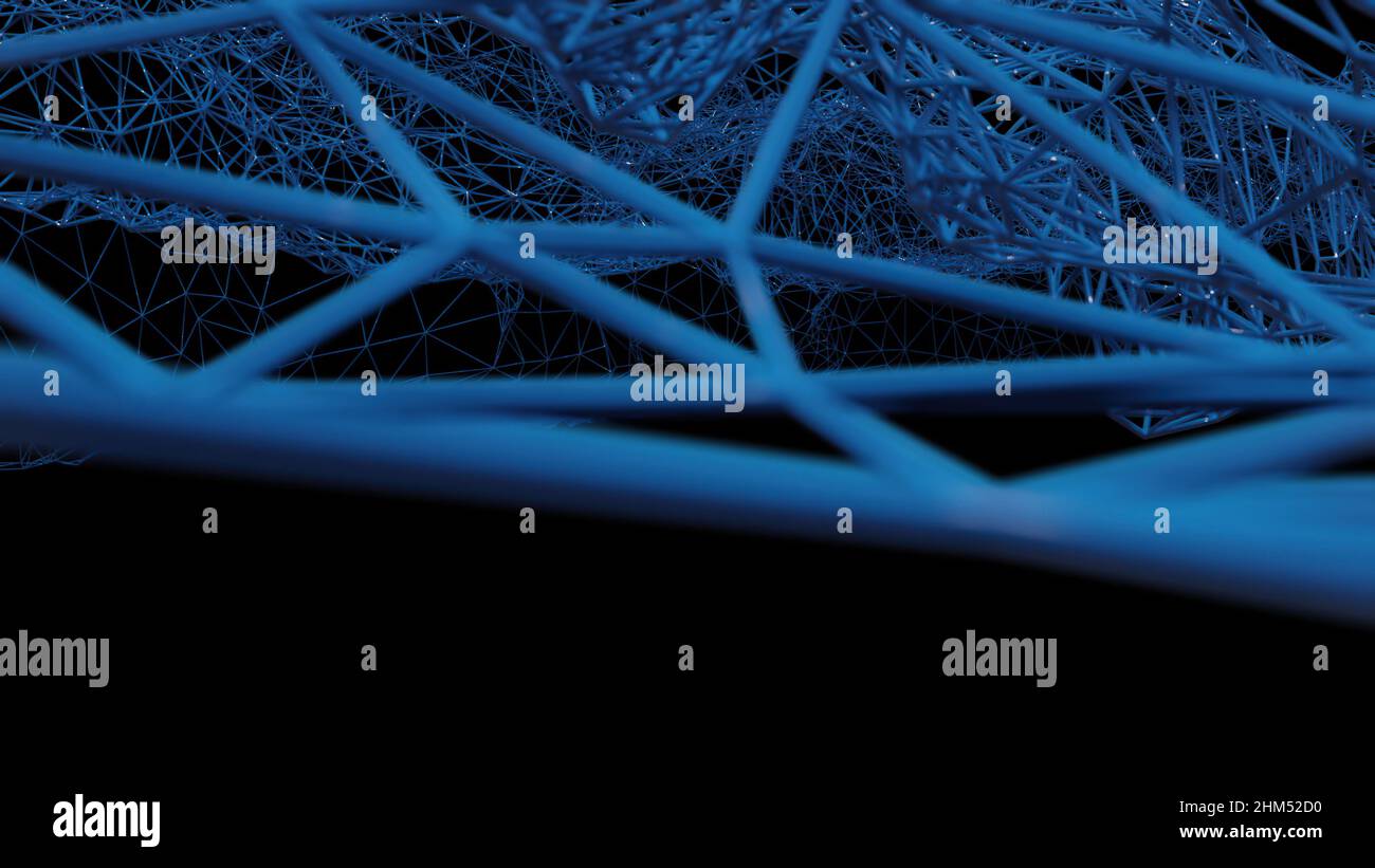 3d Illustration Abstract Wireframe Structure Using As Modern Science Fiction Background Stock