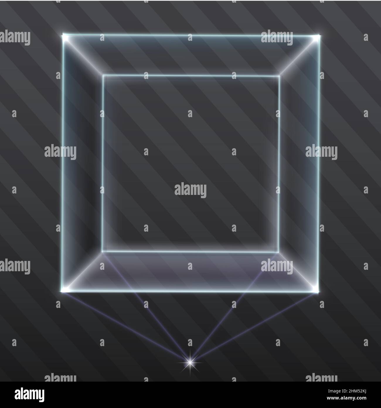 The exhibition showcase a hologram. Cube of plasma. Projection. Vector ...