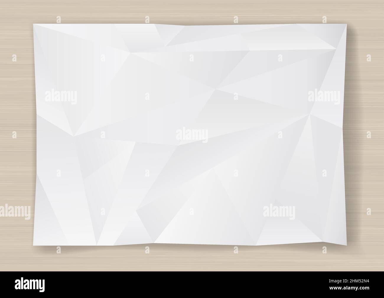 Crumpled sheet of paper. Template for background in vector graphics ...