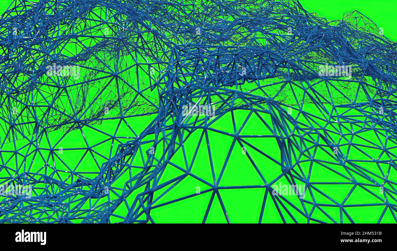 3d Illustration Abstract Wireframe Structure Using As Modern Science Fiction Background On