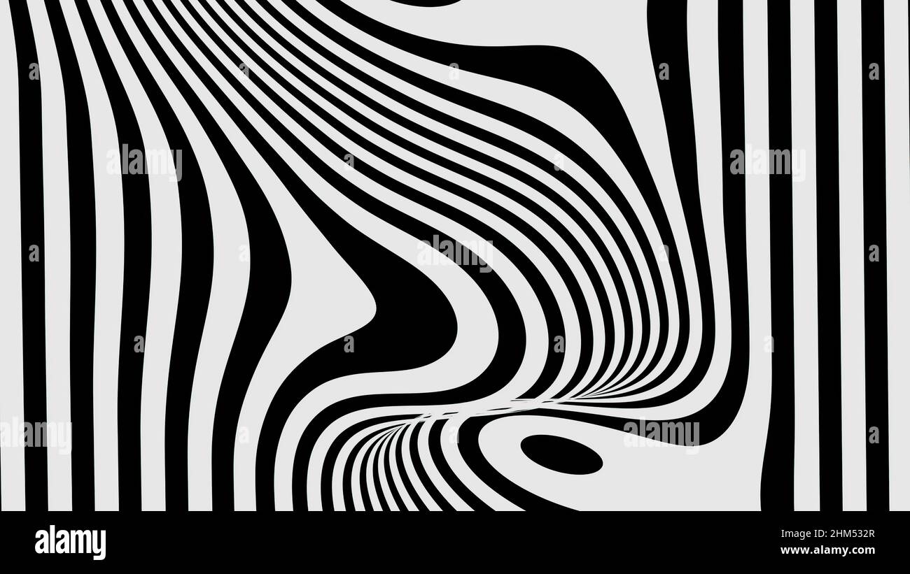 3d illustration - abstract black and white background with lines Stock ...