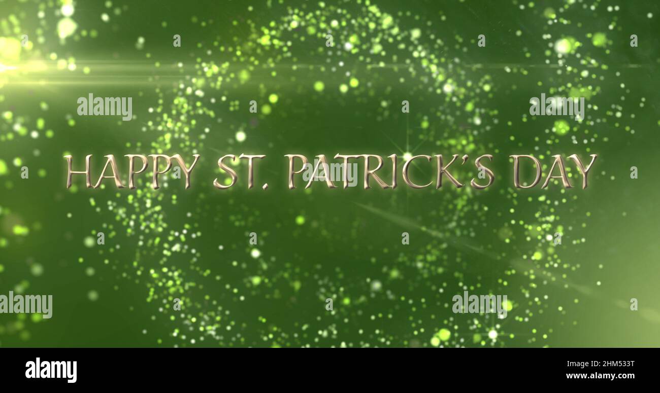 Image of the words happy st patricks day written in golden letters ...