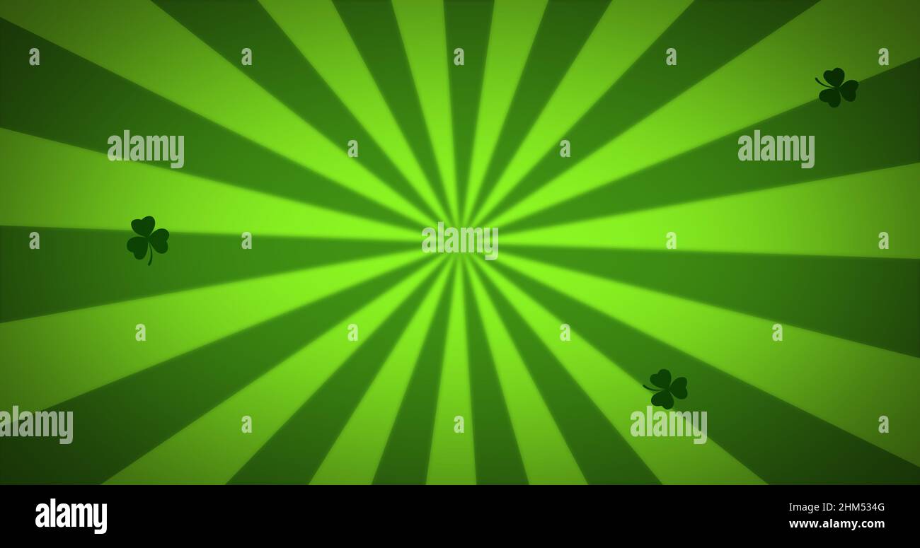 Image of st patricks day multiple floating green shamrocks falling ...