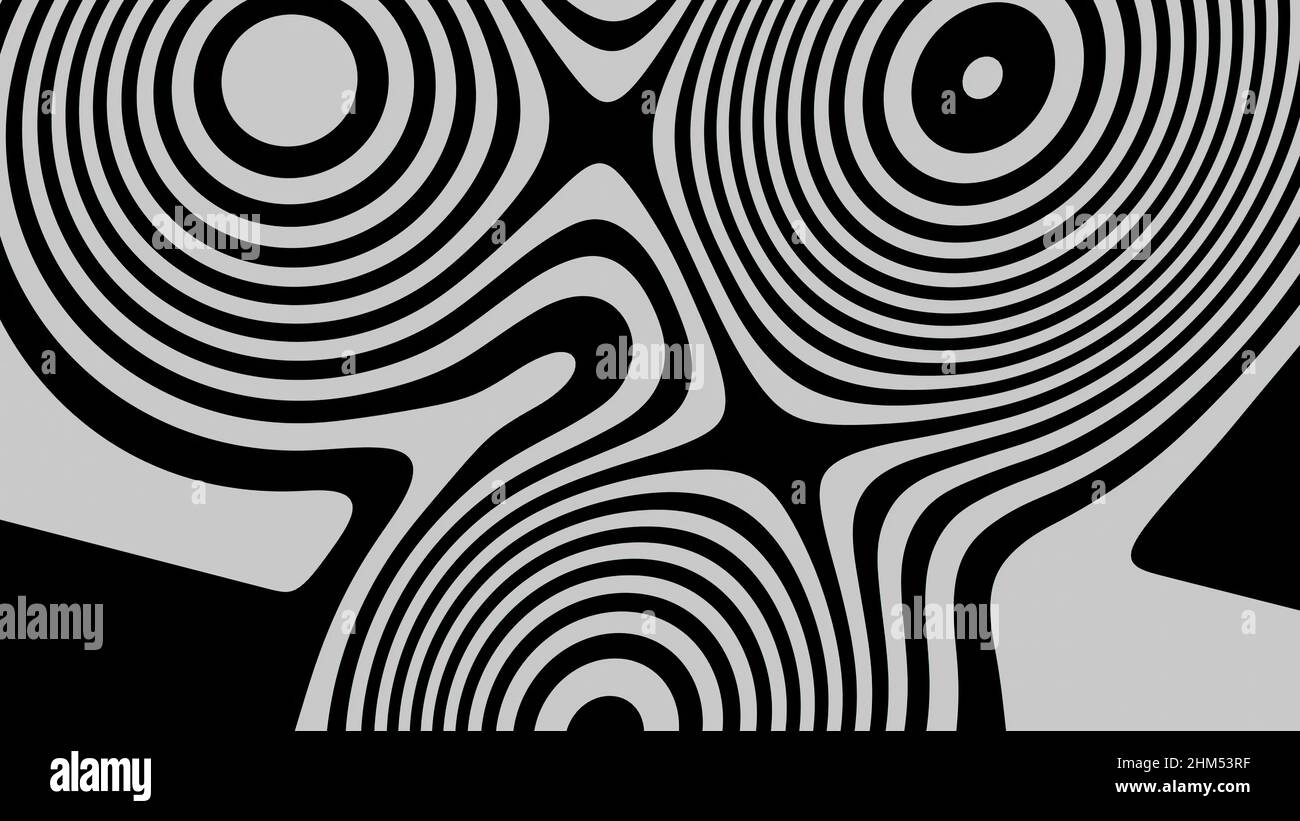 3d illustration - abstract black and white background with lines Stock ...