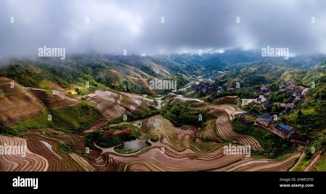 Guangxi longji terrace landscape Stock Photo - Alamy