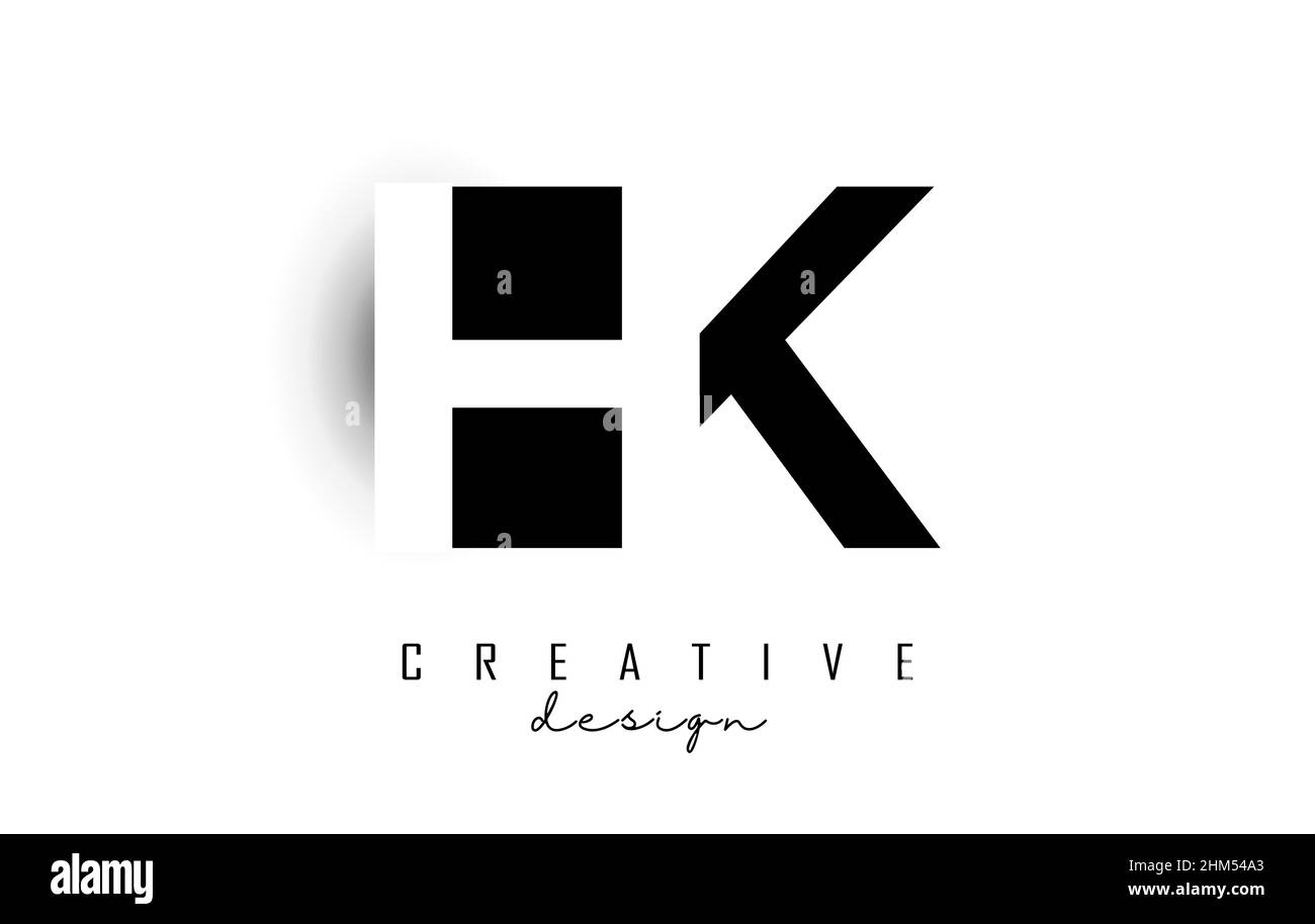 HK letters Logo with negative space design. Vector illustration with ...