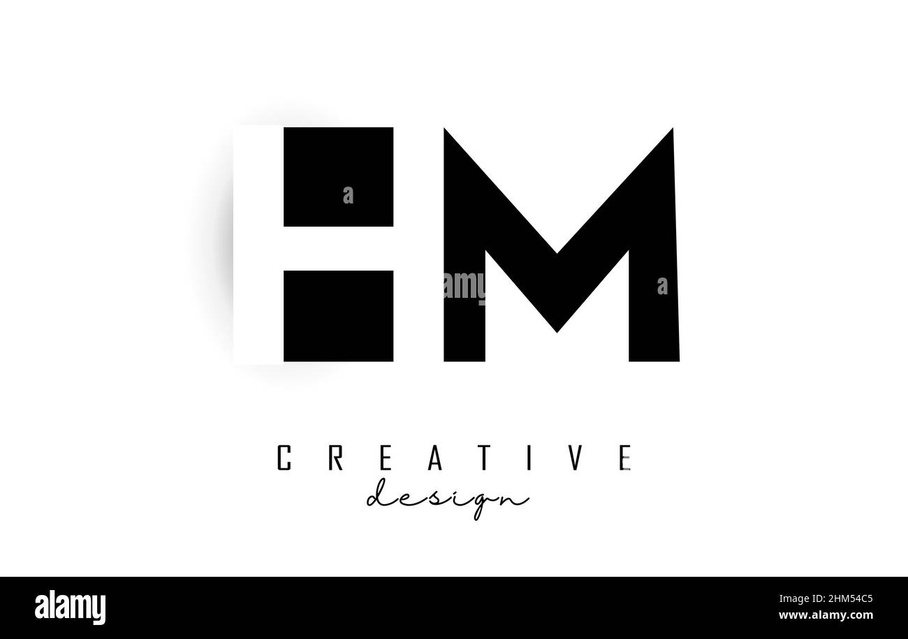 HM letters Logo with negative space design. Vector illustration with ...