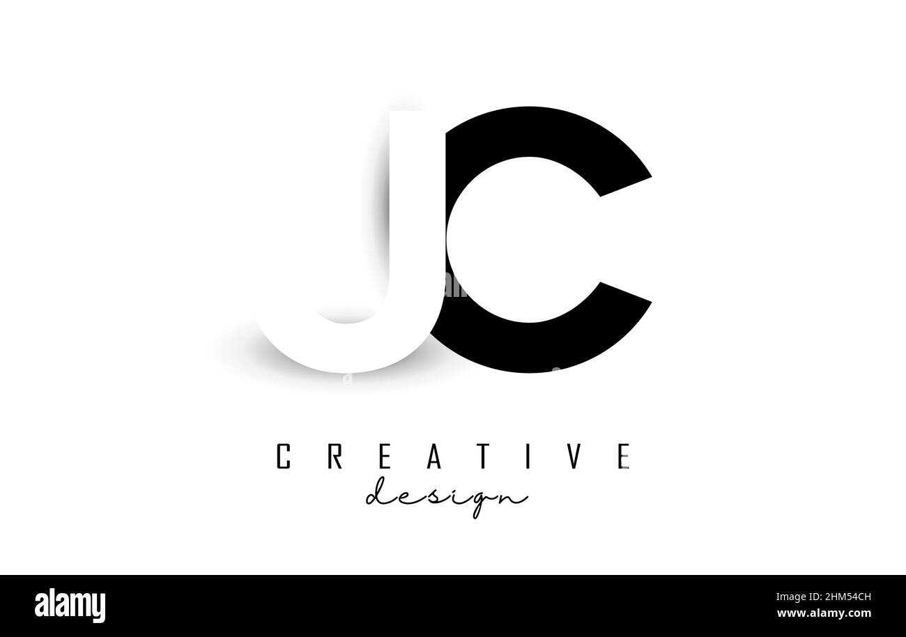 JC letters Logo with negative space design. Vector illustration with ...