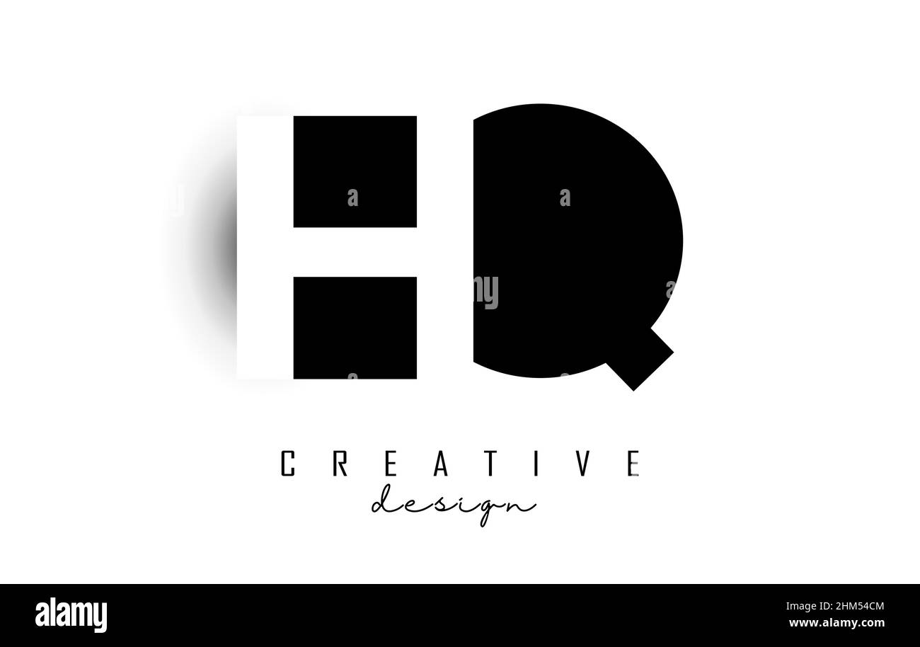 HQ letters Logo with negative space design. Vector illustration with ...