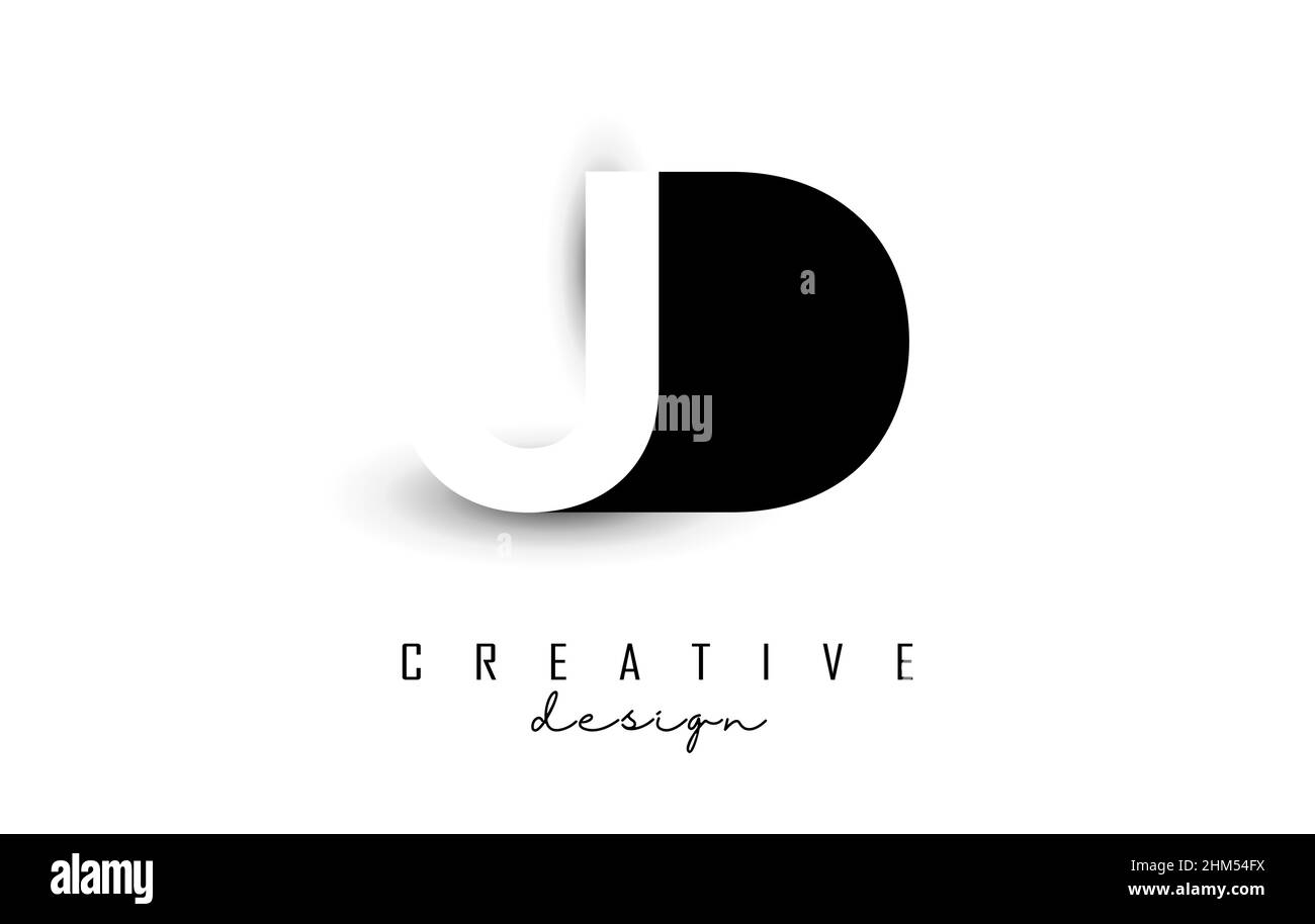 JD letters Logo with negative space design. Vector illustration with ...