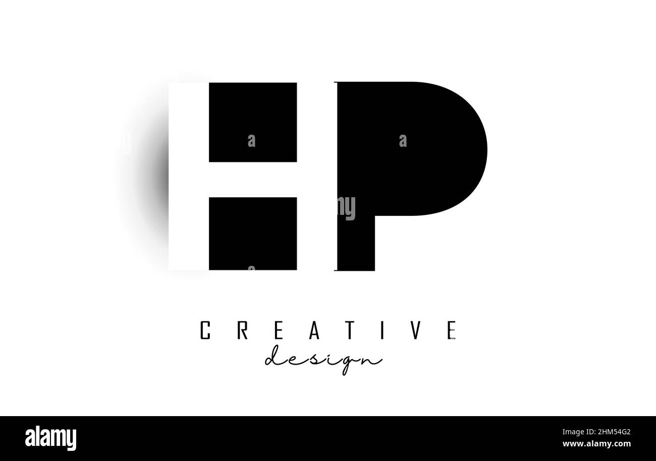 HP letters Logo with negative space design. Vector illustration with ...
